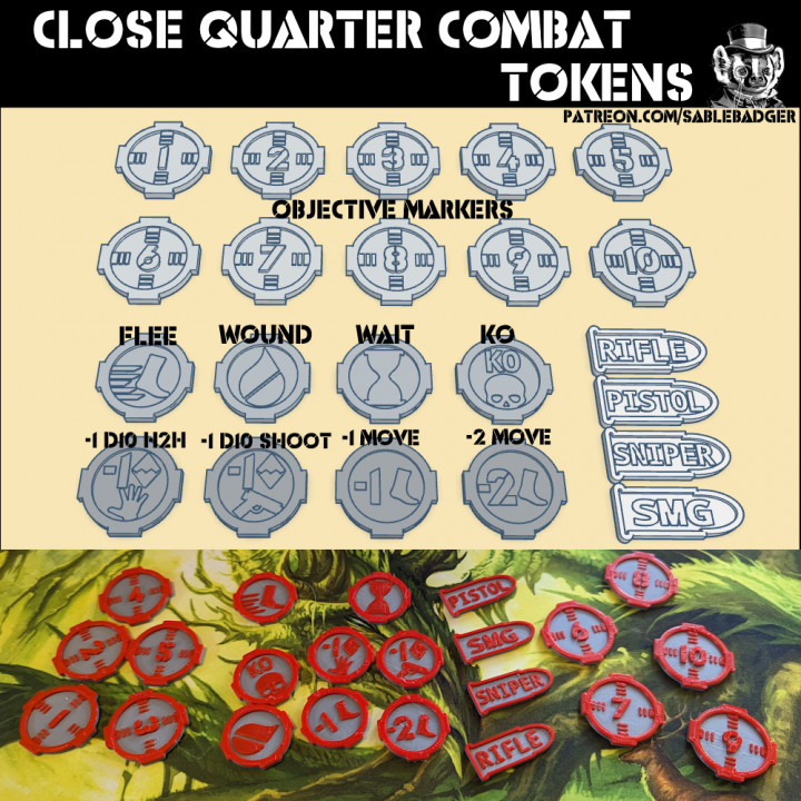 3D Printable Game Tokens Project - Close Quarters Combat by brander ...