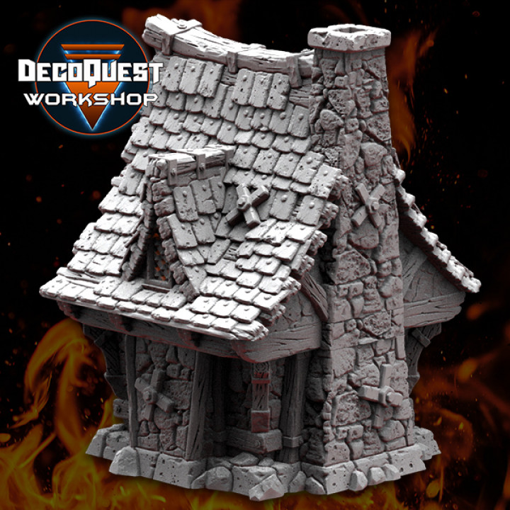 3D Printable Medieval cottage by DecoQuest Workshop