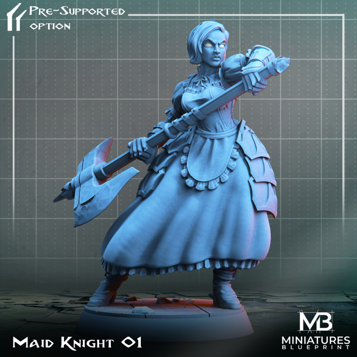 3D Printable Maid Knight 01 by Miniatures Blueprint