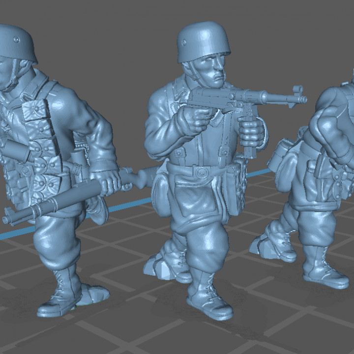 3D Printable 28mm German Fallschirmjager mixed weapons Team 1 by ...