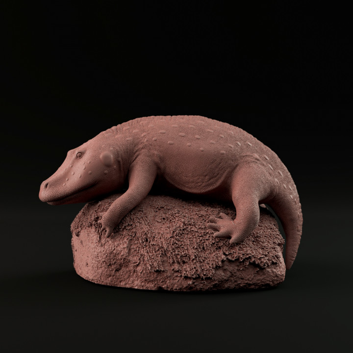 3D Printable Eryops resting 1-35 scale pre-supported triassic animal by ...