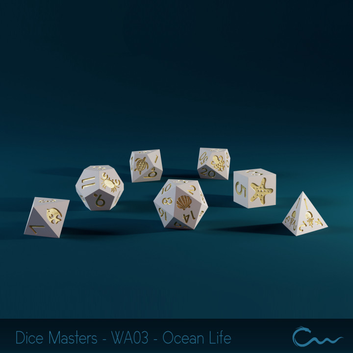 3D Printable Dice Masters - WA03 Ocean by The Cape Wyrm
