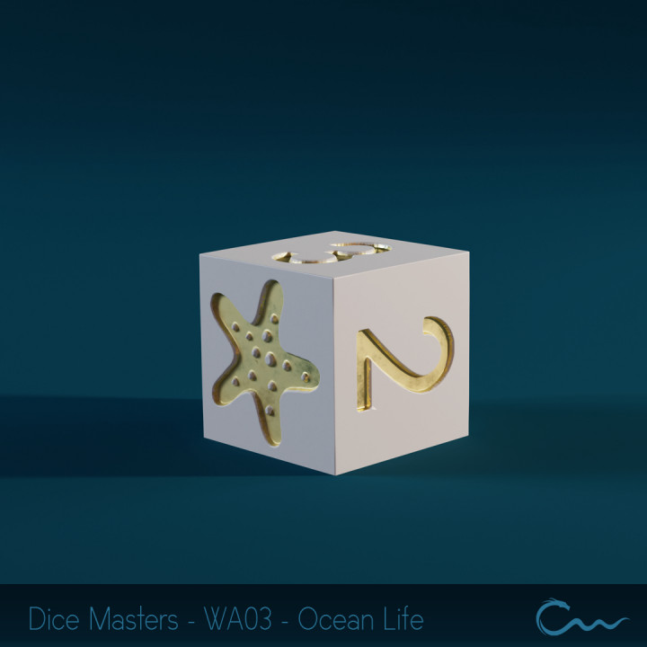 3D Printable Dice Masters - WA03 Ocean by The Cape Wyrm