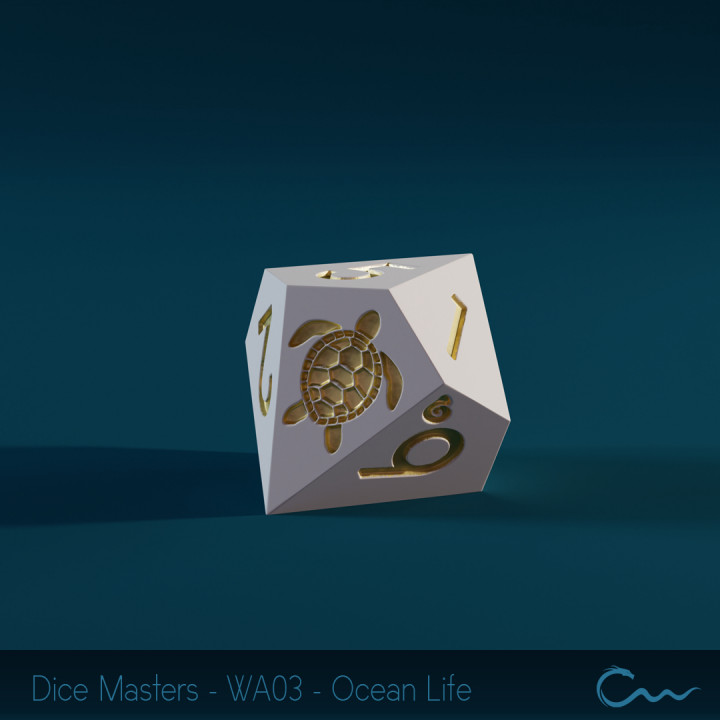 3D Printable Dice Masters - WA03 Ocean by The Cape Wyrm