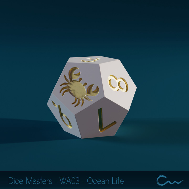 3D Printable Dice Masters - WA03 Ocean by The Cape Wyrm