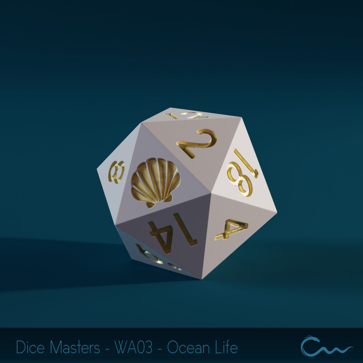 3D Printable Dice Masters - WA03 Ocean by The Cape Wyrm