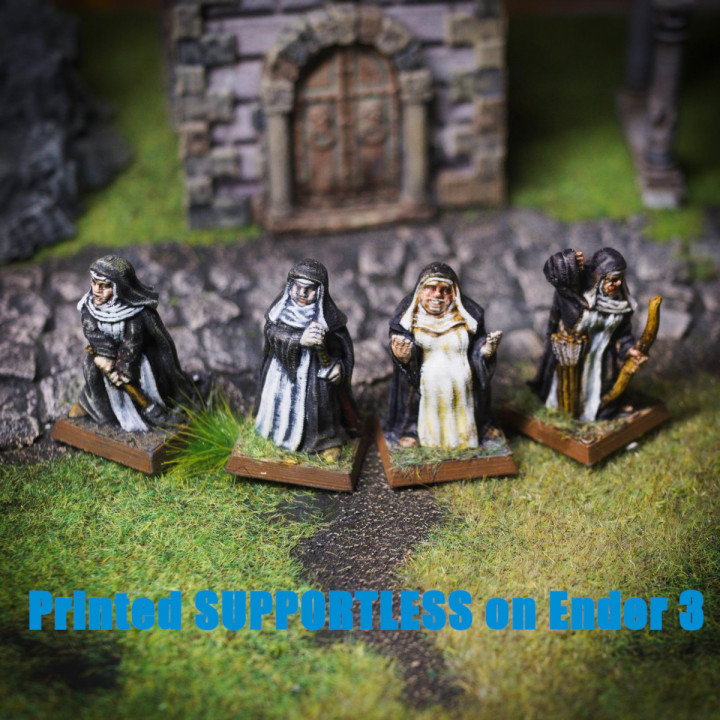 3D Printable Nun Squad! Easy to print, supportless - for FDM and resin ...