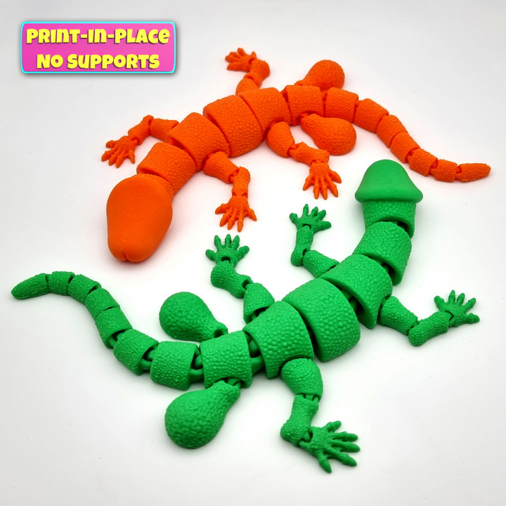 3D Printable Articulated Dicky Lizard by iradj3d