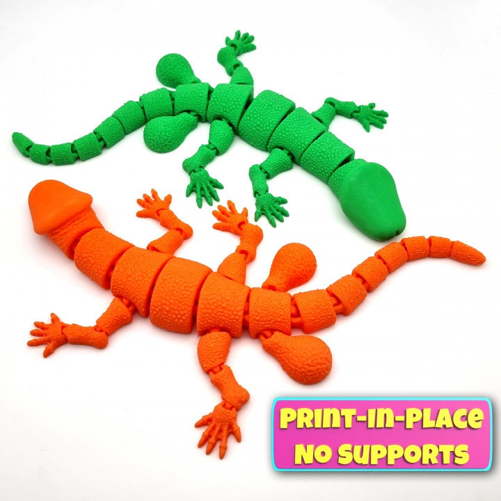 3D Printable Articulated Dicky Lizard by iradj3d