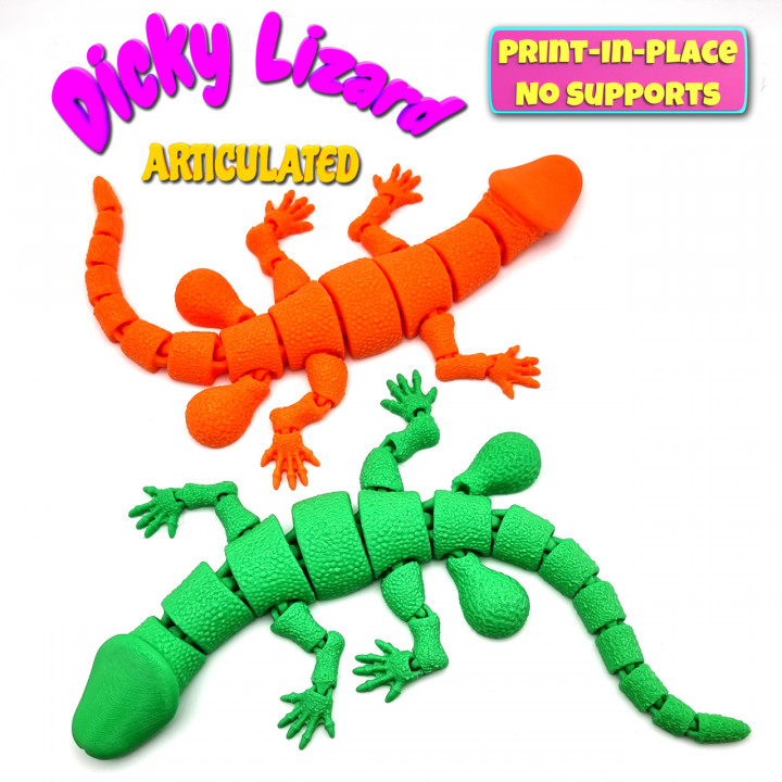 3D Printable Articulated Dicky Lizard by iradj3d