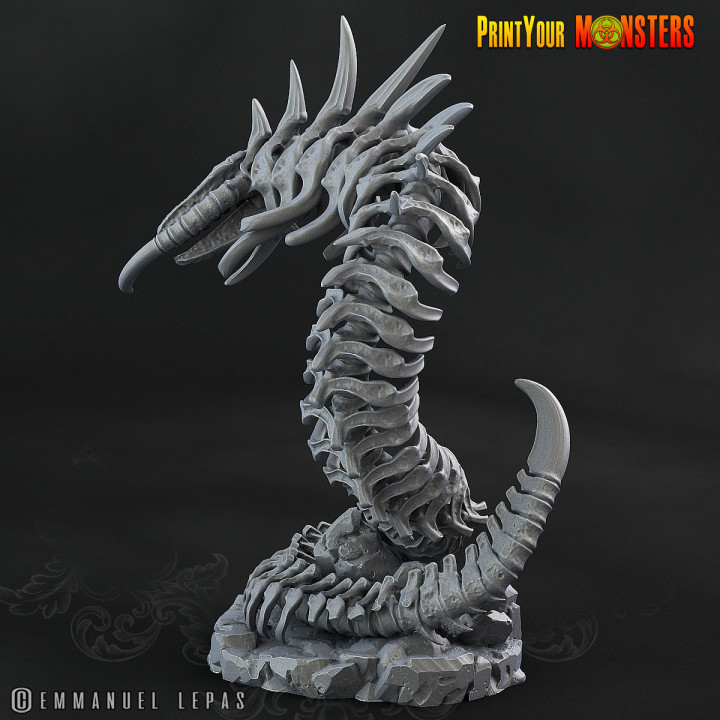 3D Printable GIANT BONES SERPENT by PrintYourMonsters