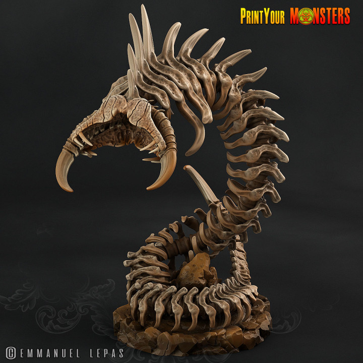 3D Printable GIANT BONES SERPENT by PrintYourMonsters