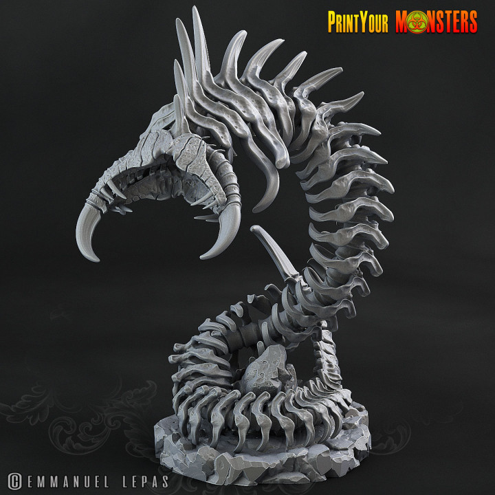 3D Printable GIANT BONES SERPENT by PrintYourMonsters