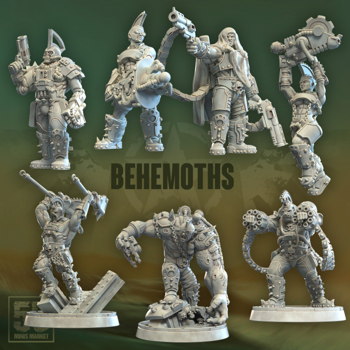 3D Printable Behemoths by 55mm