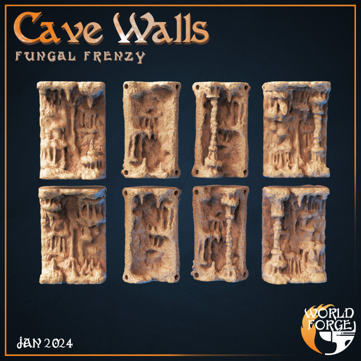 3D Printable Cave Terrain Kit by World Forge Miniatures