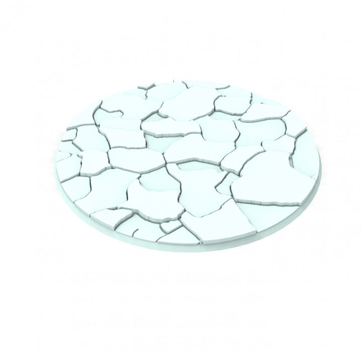 3D Printable Craked Ice Bases - Round & Oval by Proxywars