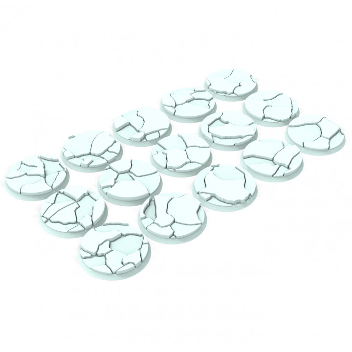 3D Printable Craked Ice Bases - Round & Oval by Proxywars