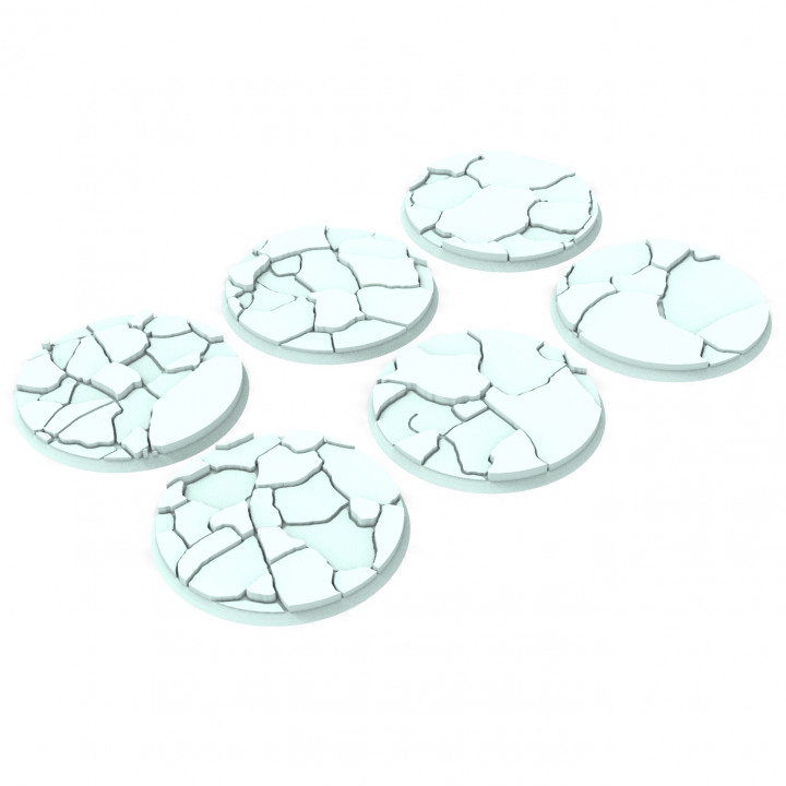 3D Printable Craked Ice Bases - Round & Oval by Proxywars