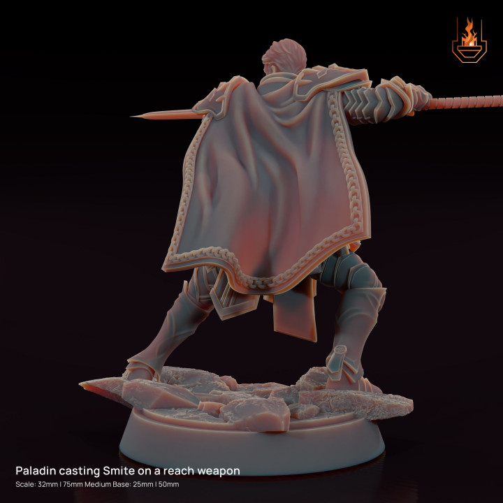 3D Printable Human Paladin casting Smite on his reach weapon [Supported ...