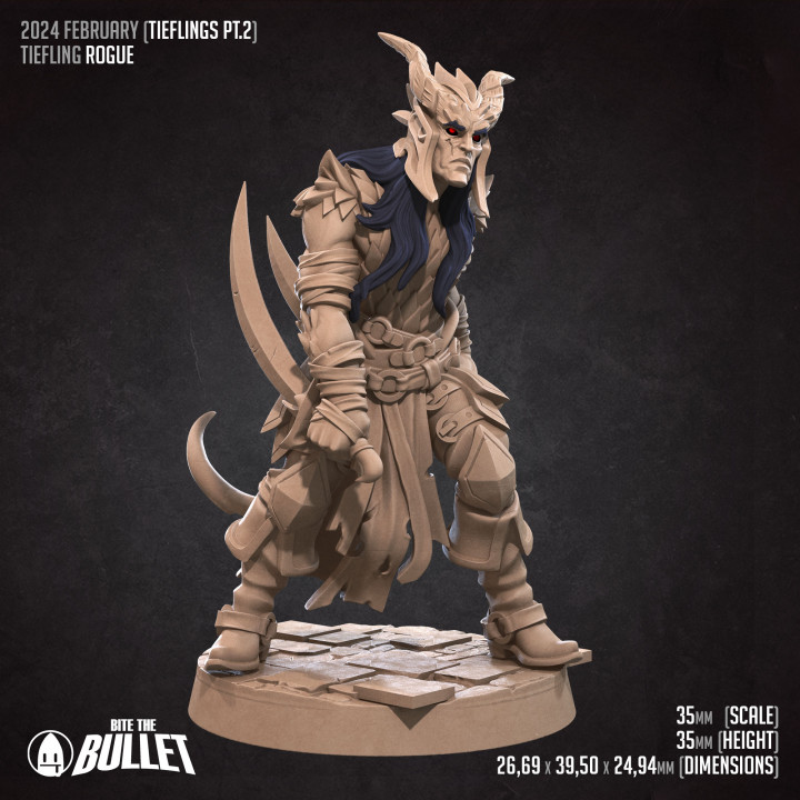3D Printable Tiefling Rogue by Bite the Bullet