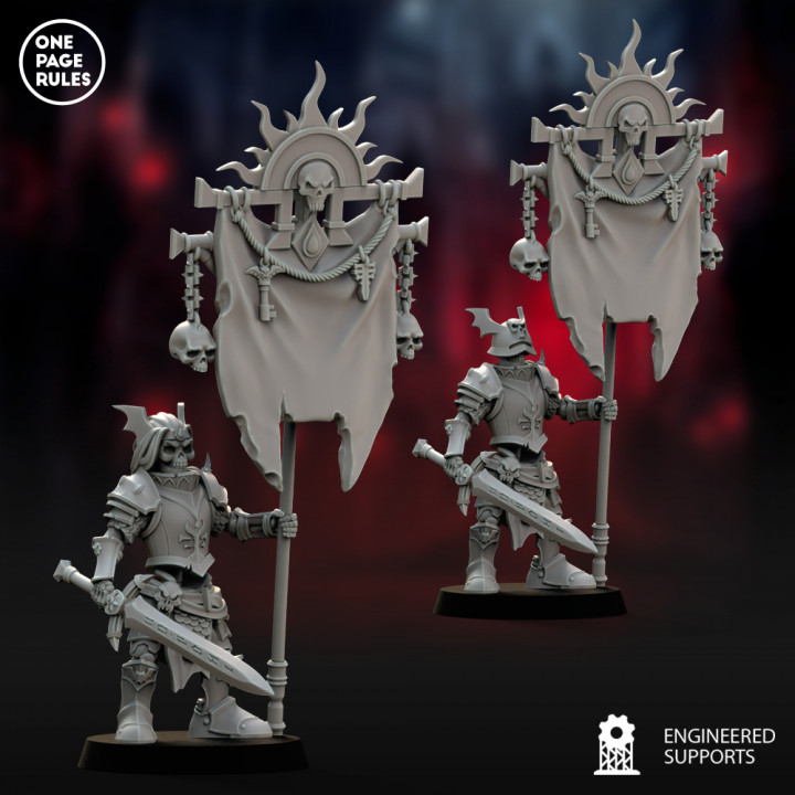 3D Printable Skeleton Champion (Army Standard Bearer) - Vampiric Undead ...