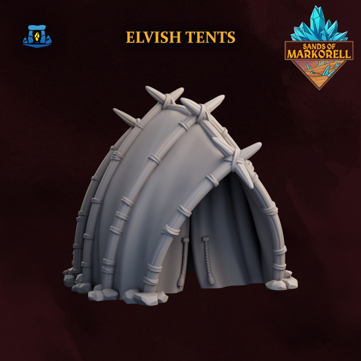 3D Printable Markorell Elvish Tents Set. by Wishgate-Studio