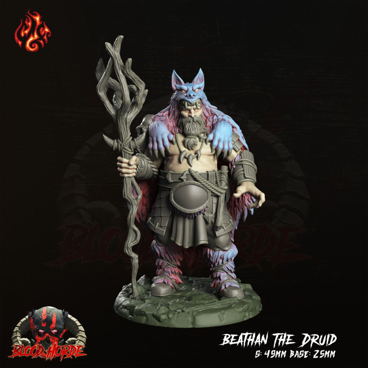 3D Printable Beathan the Druid by Crippled God Foundry