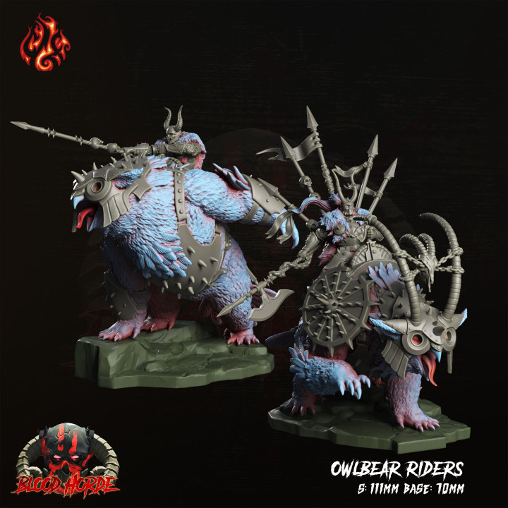 3D Printable Chaos Owlbear Riders by Crippled God Foundry