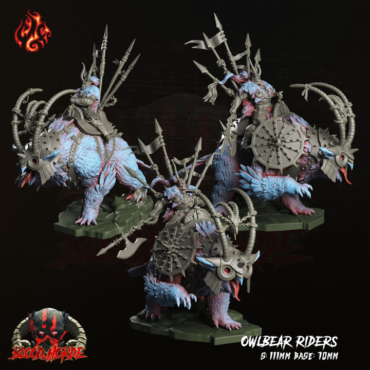 3D Printable Chaos Owlbear Riders by Crippled God Foundry