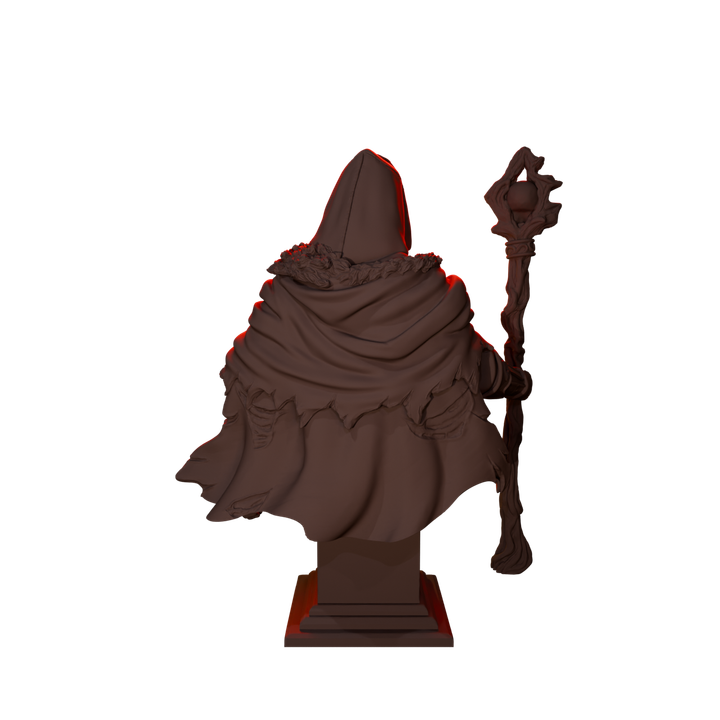3D Printable Human Mage Bust - PRE SUPPORTED by Flames Maker