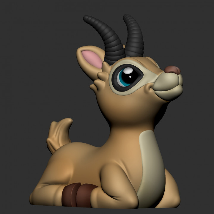 3D Printable Cute Antilope (NO SUPPORTS) by TriDimensionPrints