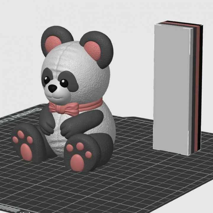3D Printable CUTE TEDDY PANDA (NO SUPPORTS) by TriDimensionPrints