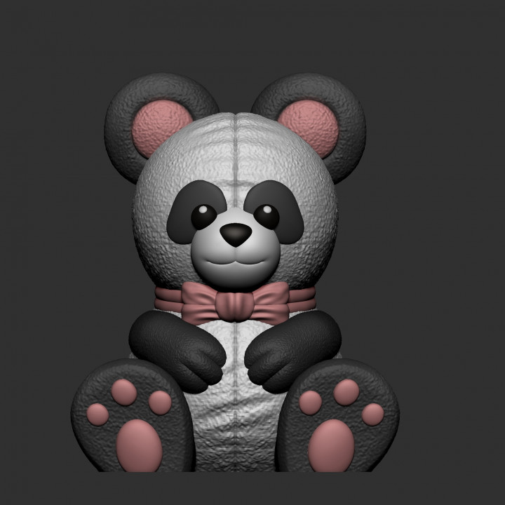 3D Printable CUTE TEDDY PANDA (NO SUPPORTS) by TriDimensionPrints