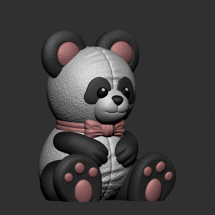 3D Printable CUTE TEDDY PANDA (NO SUPPORTS) by TriDimensionPrints
