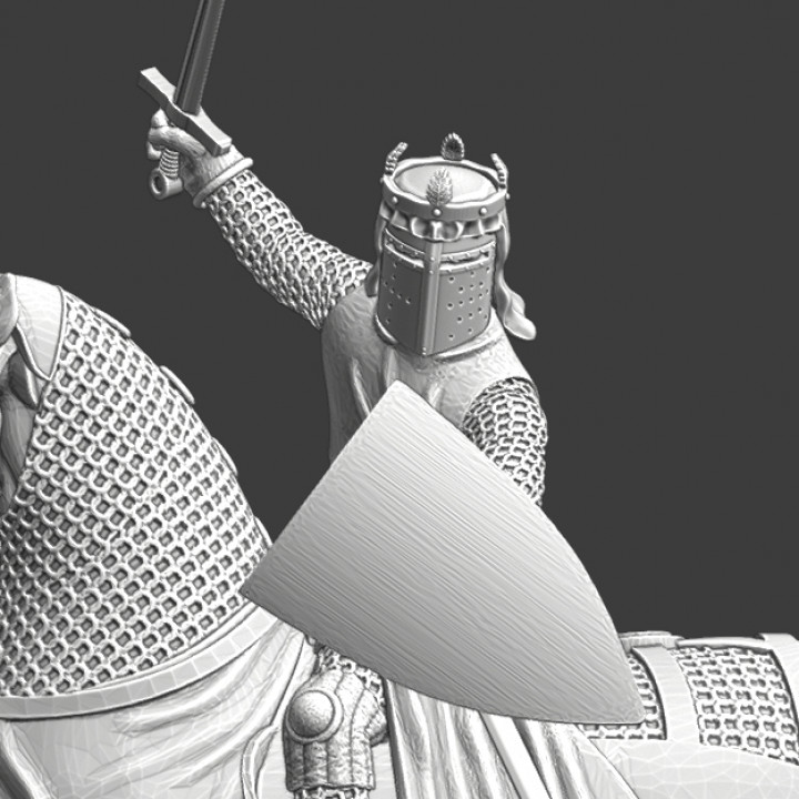 3D Printable Medieval mounted Earl in combat by Northern Crusades ...