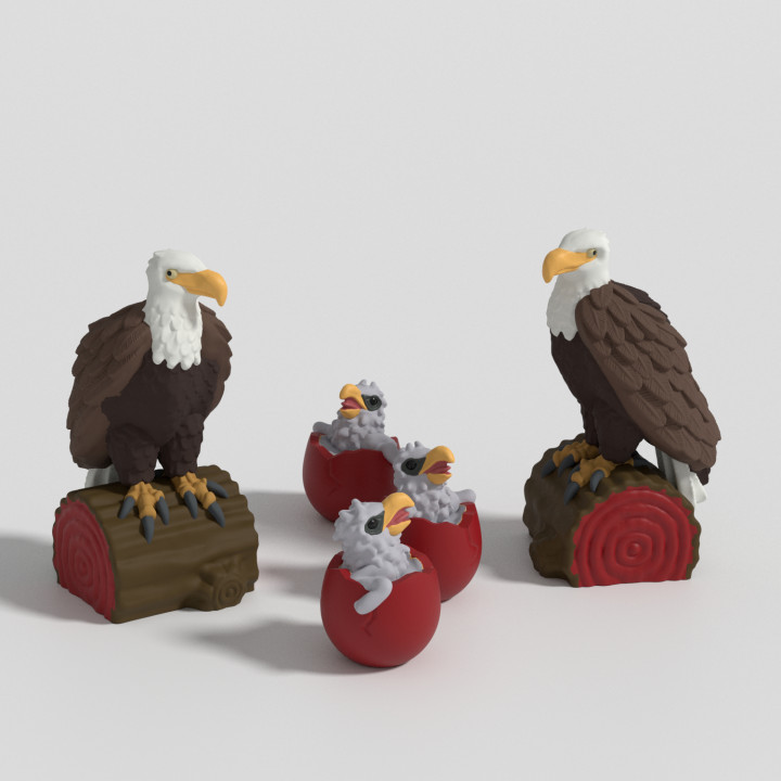 3D Printable Wingspan Upgraded Player Tokens Eagle Swan Peacock by Andy ...