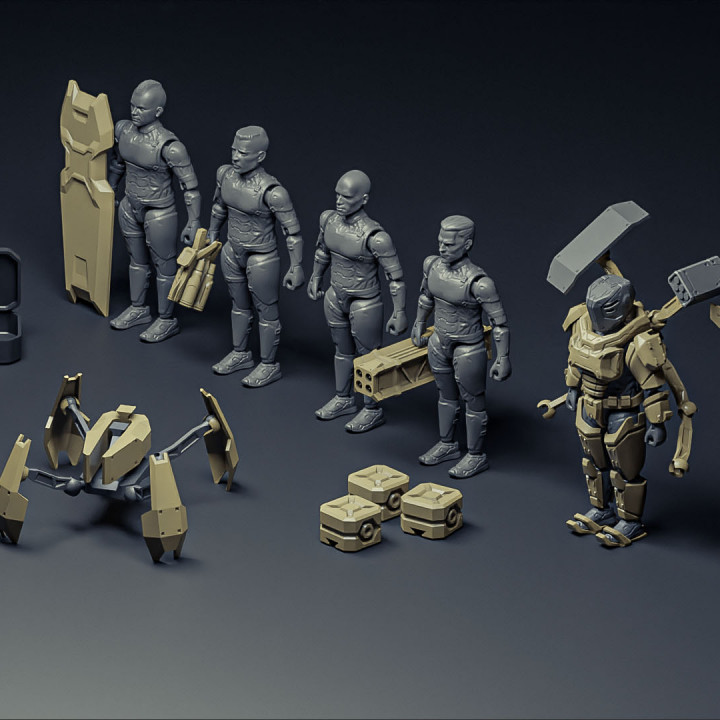 3D Printable SOLDIER Pack Action Figure 1/18 scale by Kmech