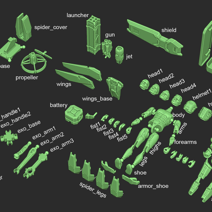 3D Printable SOLDIER Pack Action Figure 1/18 scale by Kmech