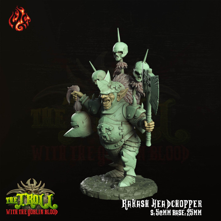 3D Printable Rakash Headchopper, Goblin Warboss by Crippled God Foundry