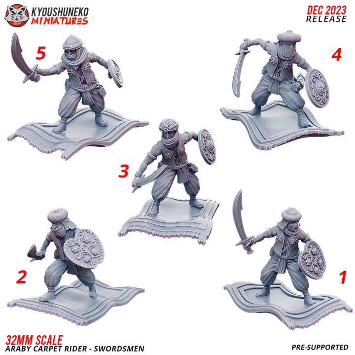 3D Printable Swordsmen - Araby Carpet Rider by Kyoushuneko Miniatures
