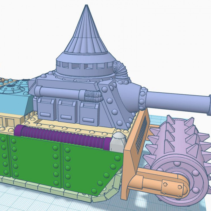 3D Printable Retro Space Ork Gunwagon with Roller by MortimerGraves