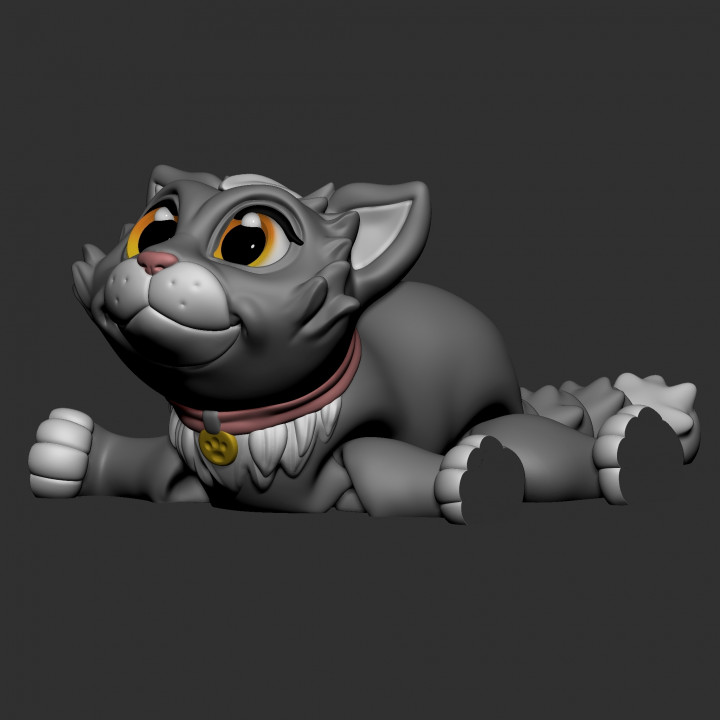 3D Printable Print In Place Cute Flexi Cat by TriDimensionPrints