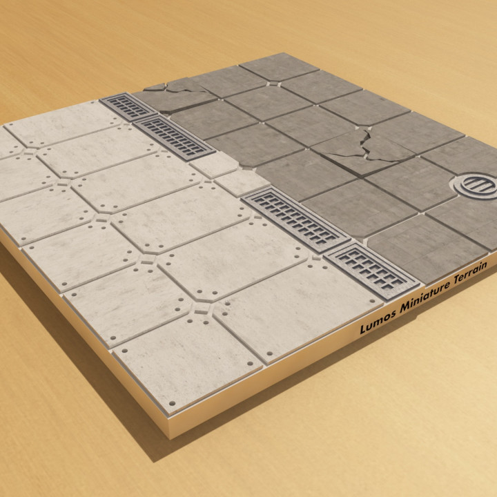 3D Printable Concretium fields - basic tiles by LumosMiniatureTerrain