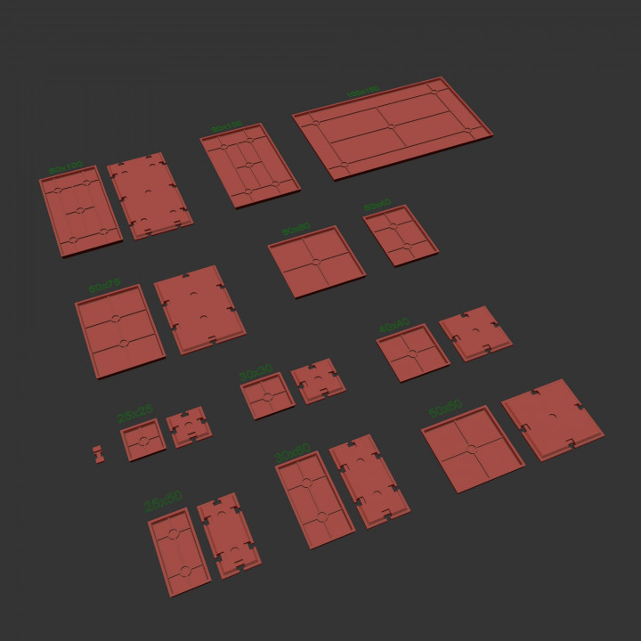 3D Printable Square Base and Modular Tray set by ErmyanArts