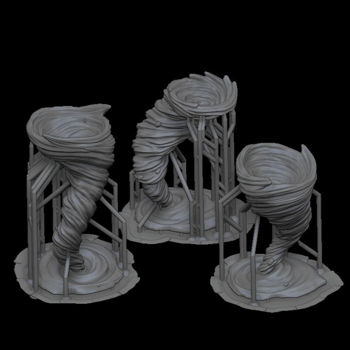 3D Printable Terrain 03: 3 x Tornadoes/whirlwinds/Dust devils ...