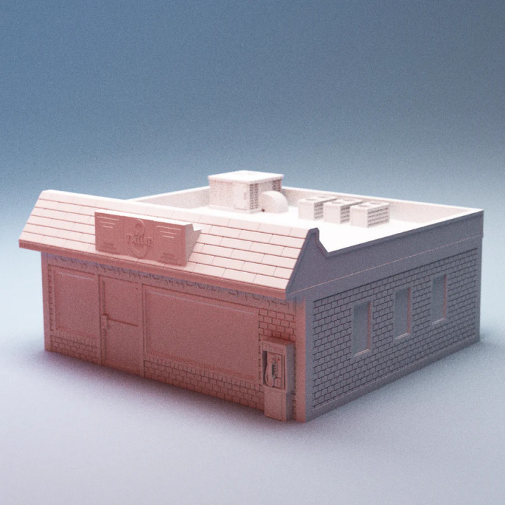 3D Printable Urban Mini Mart Convenience Store 28mm by Corvus Games Terrain