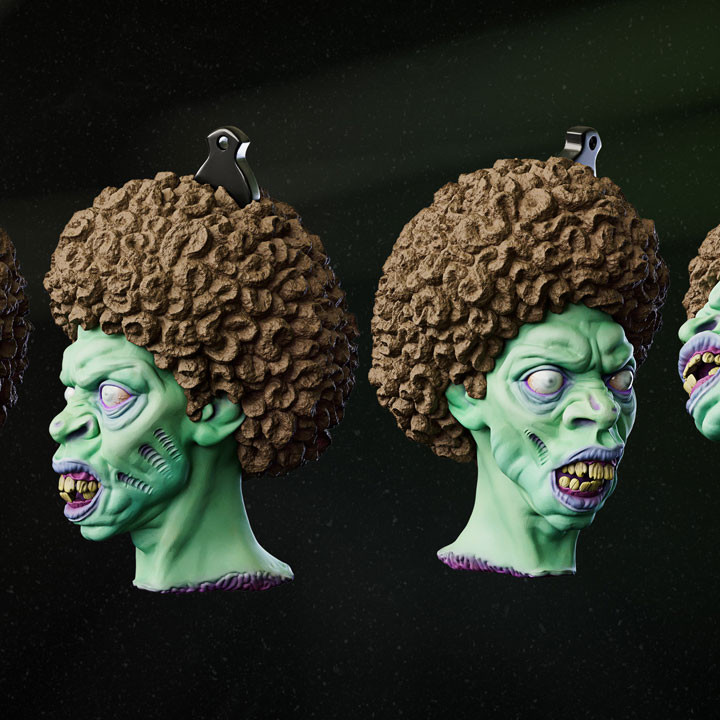 3D Printable Zombies Heads Keychain and Magnets Full Collection by ...