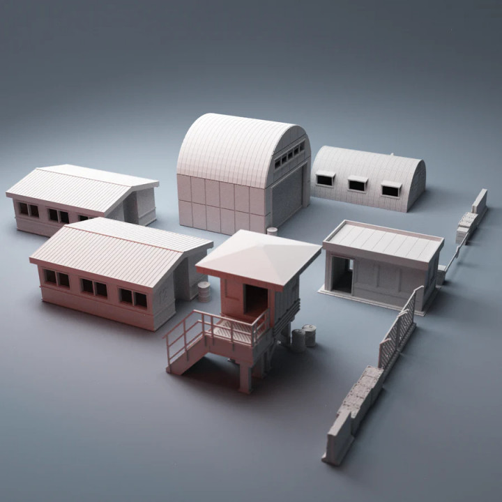 3D Printable Urban Military Compound 28mm by Corvus Games Terrain