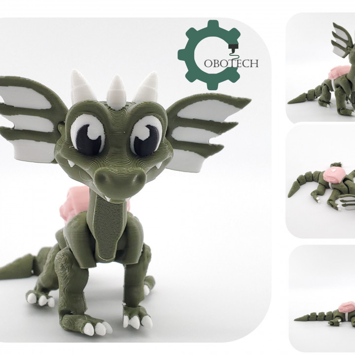 3D Printable Cobotech Articulated Scholar Dragon by Cobotech by Cobotech