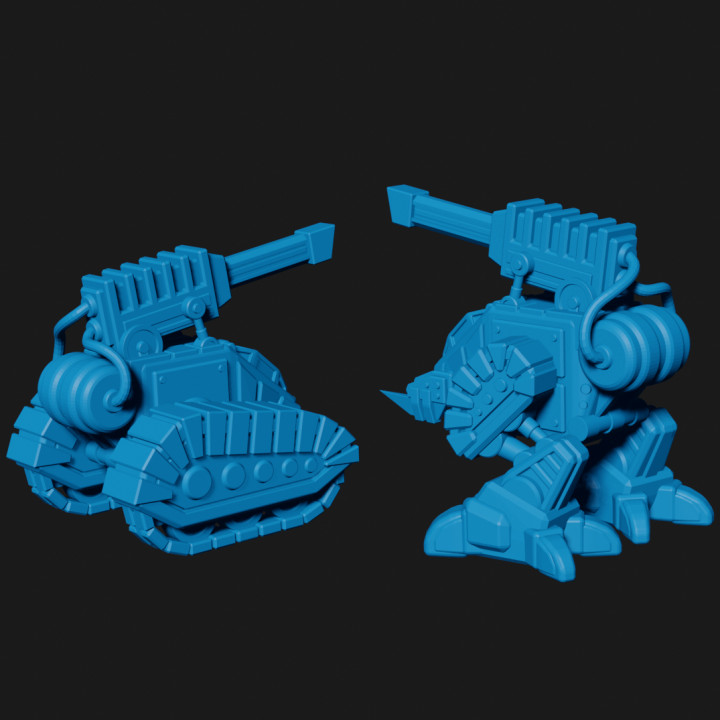 3D Printable Stomper and Chomper (Mecha / Tank) by Donya Quick